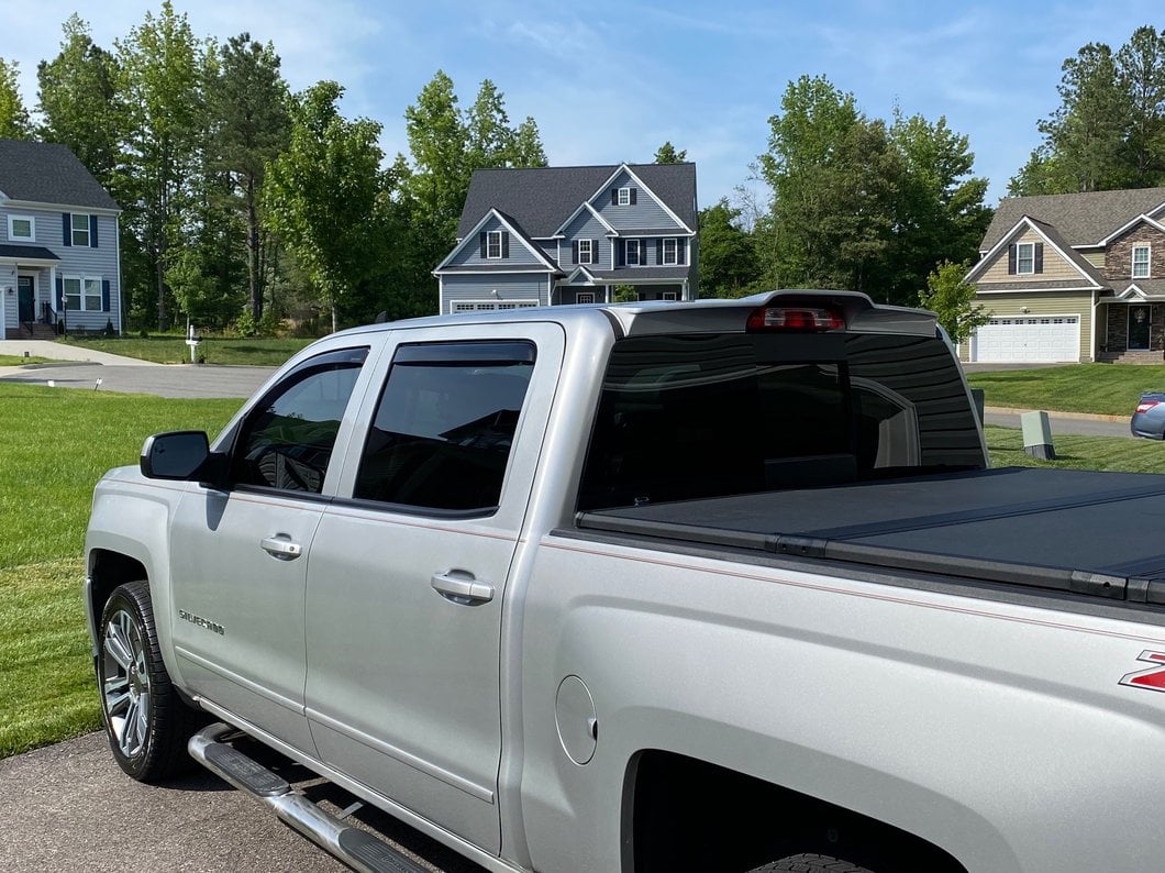 RedRock Rear Truck Cab Spoiler; Matte Black (14-18 Silverado 1500 ...