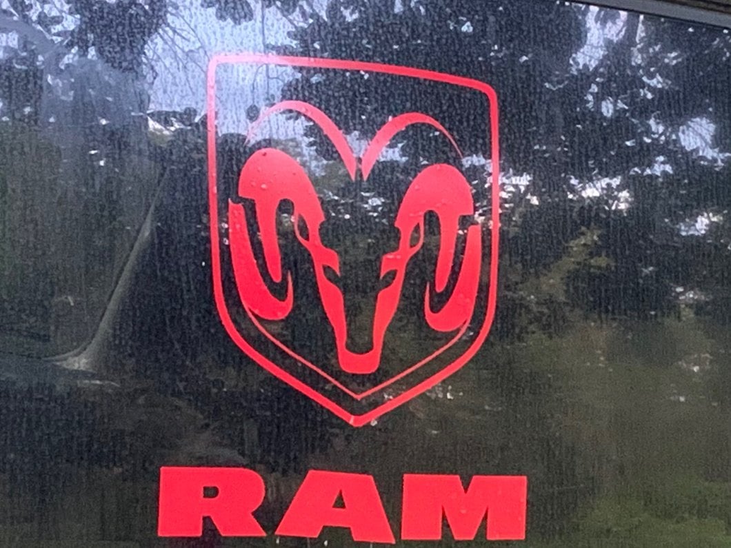 RAM Licensed by RedRock Large RAM Head with Logo; Red (02-18 RAM 1500 ...